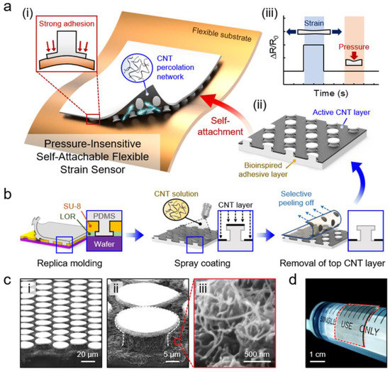 A Pressure-Insensitive Self-Attachable Flexible Strain Sensor with ...