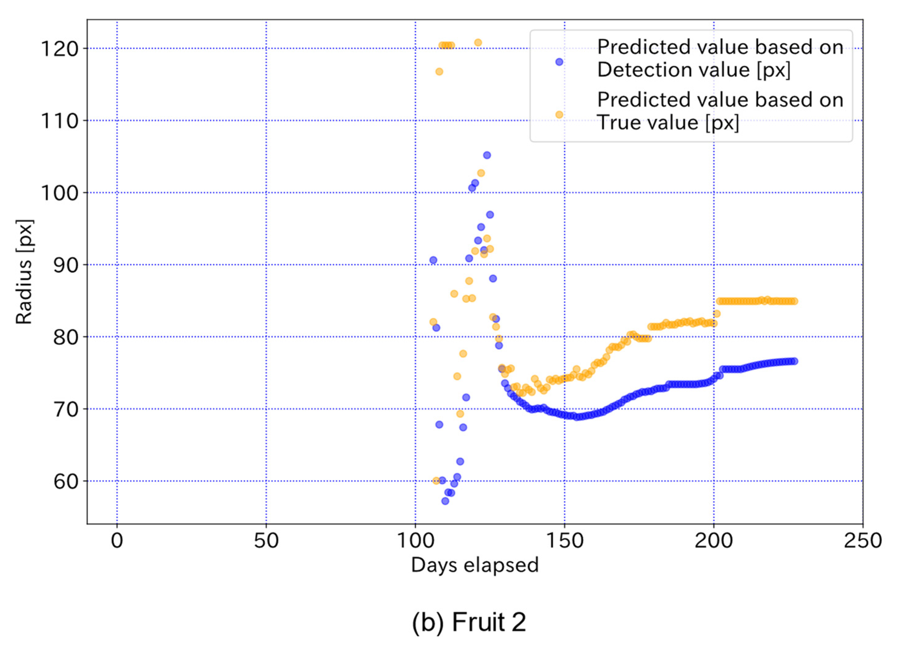 Real-Time Prediction of Growth Characteristics for Individual Fruits Using Deep Learning
