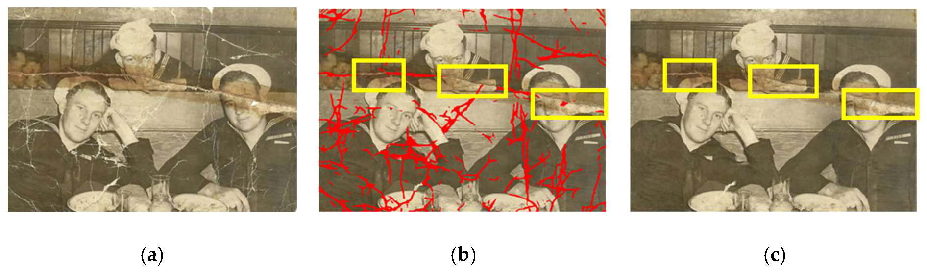 Learning-Based Image Damage Area Detection for Old Photo Recovery