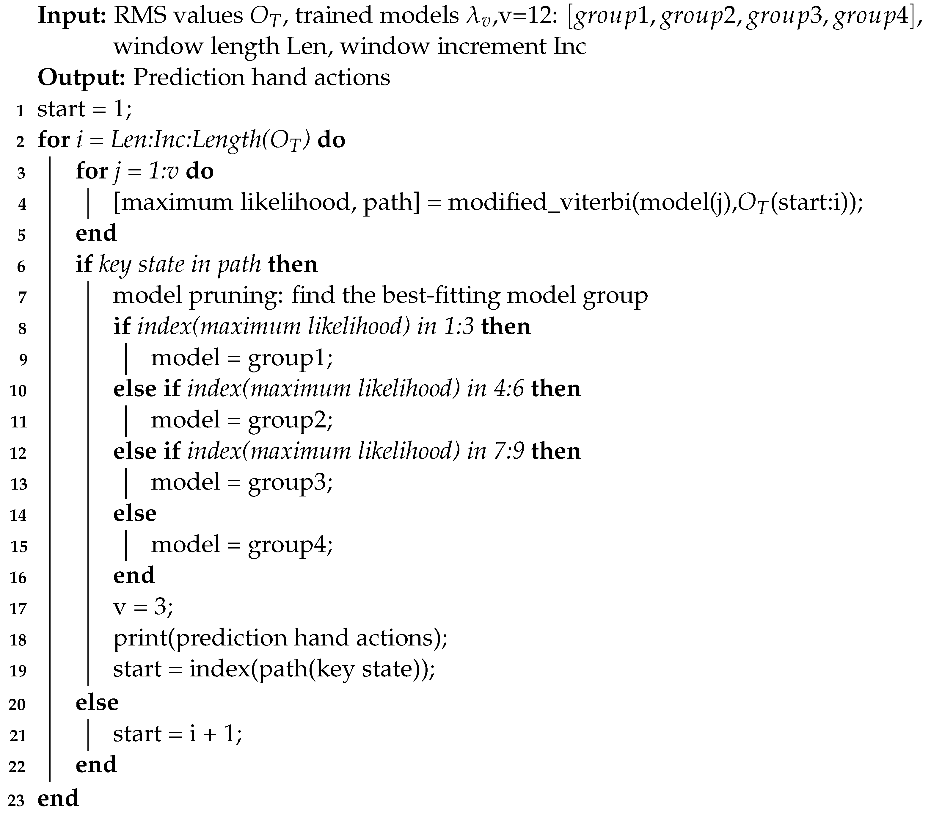Sensors Free Full Text Semg Based Continuous Hand Action Prediction By Using Key State