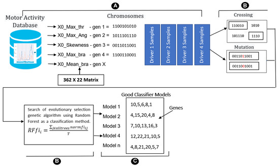 Driver Identification Using Statistical Features of Motor Activity and Genetic Algorithms