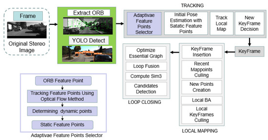 An Adaptive ORB-SLAM3 System for Outdoor Dynamic Environments
