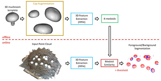 Mushroom Detection and Three Dimensional Pose Estimation from Multi-View Point Clouds