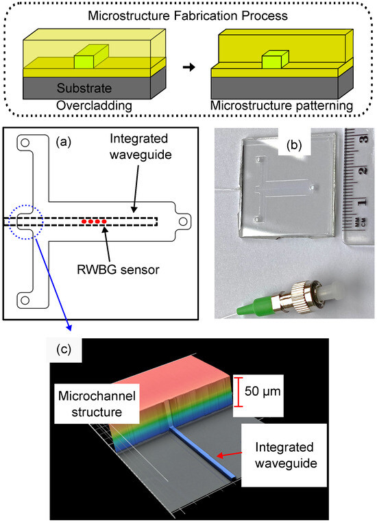 Polymer Waveguide Sensor Based on Evanescent Bragg Grating for Lab-on-a-Chip Applications
