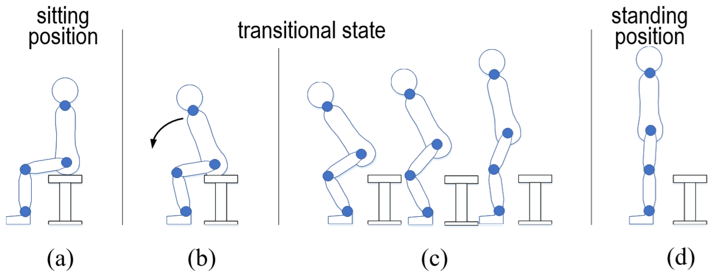 One-Dimensional Motion Representation for Standing/Sitting and Their Transitions
