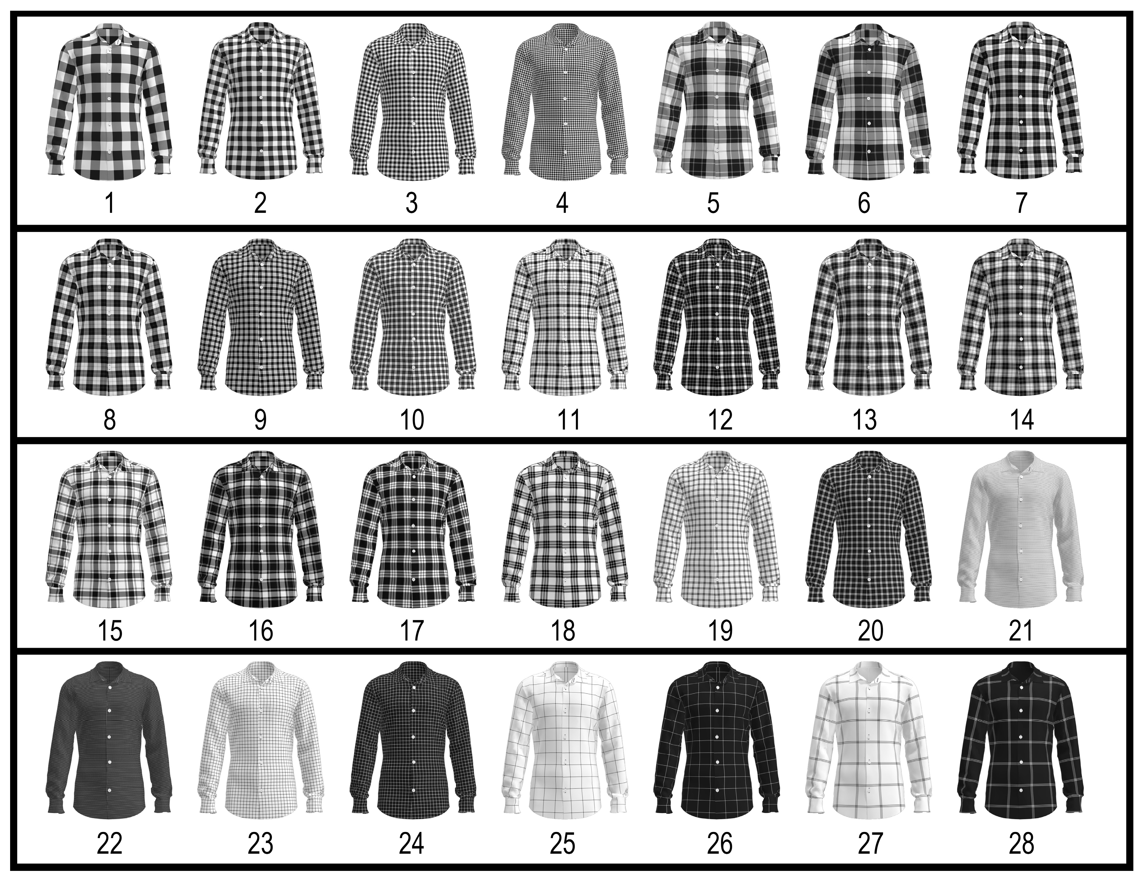 Pattern Preference Analysis of Black-and-White Plaid Shirts