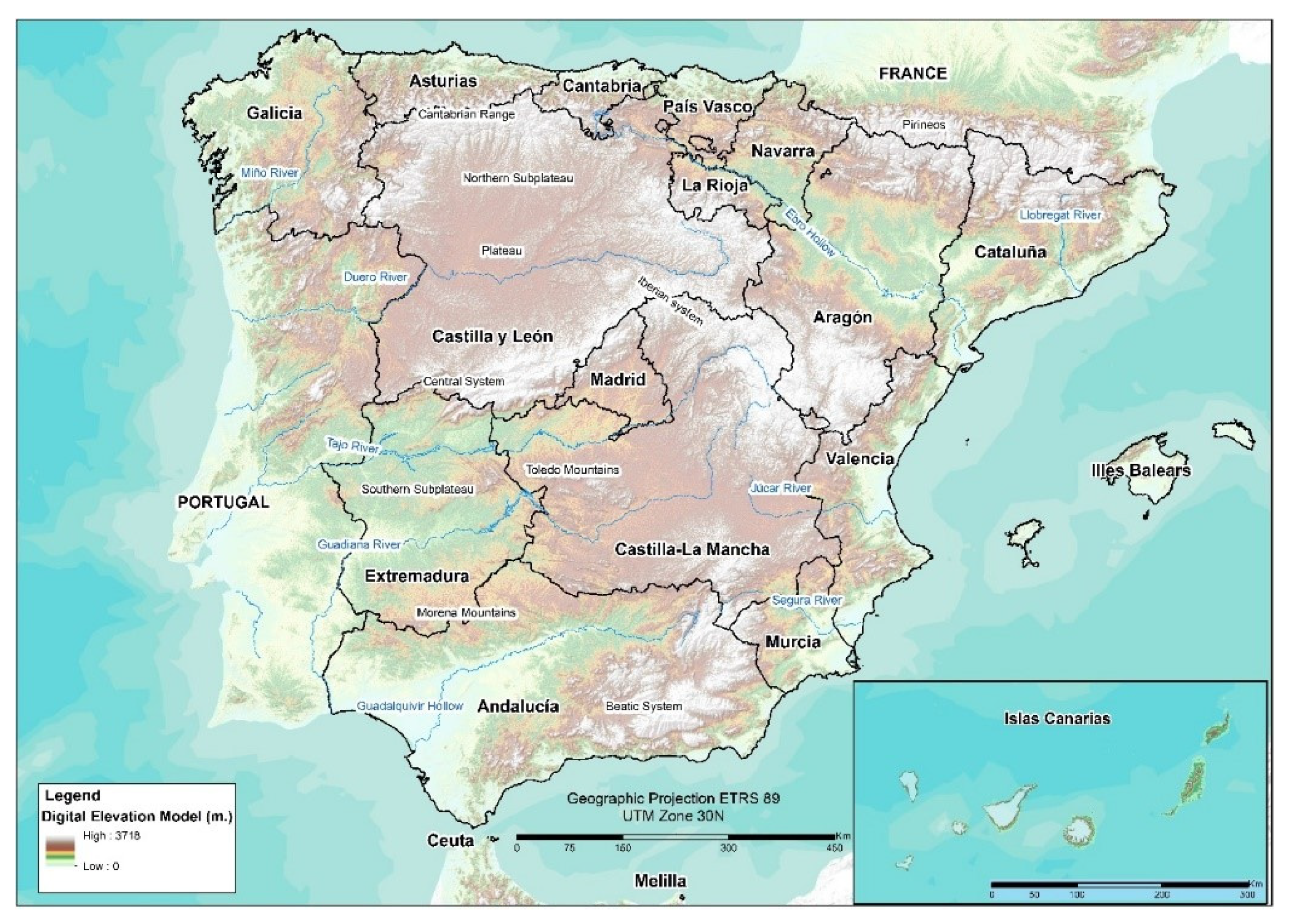 Natural Resource Map Of Spain