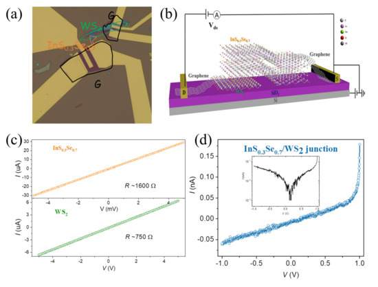 Low-Powered Photodetector Based on Two-Dimensional InS0.3Se0.7/WS2 Heterostructure