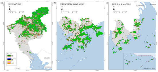 Urban Green Space Pattern in Core Cities of the Greater Bay Area Based ...