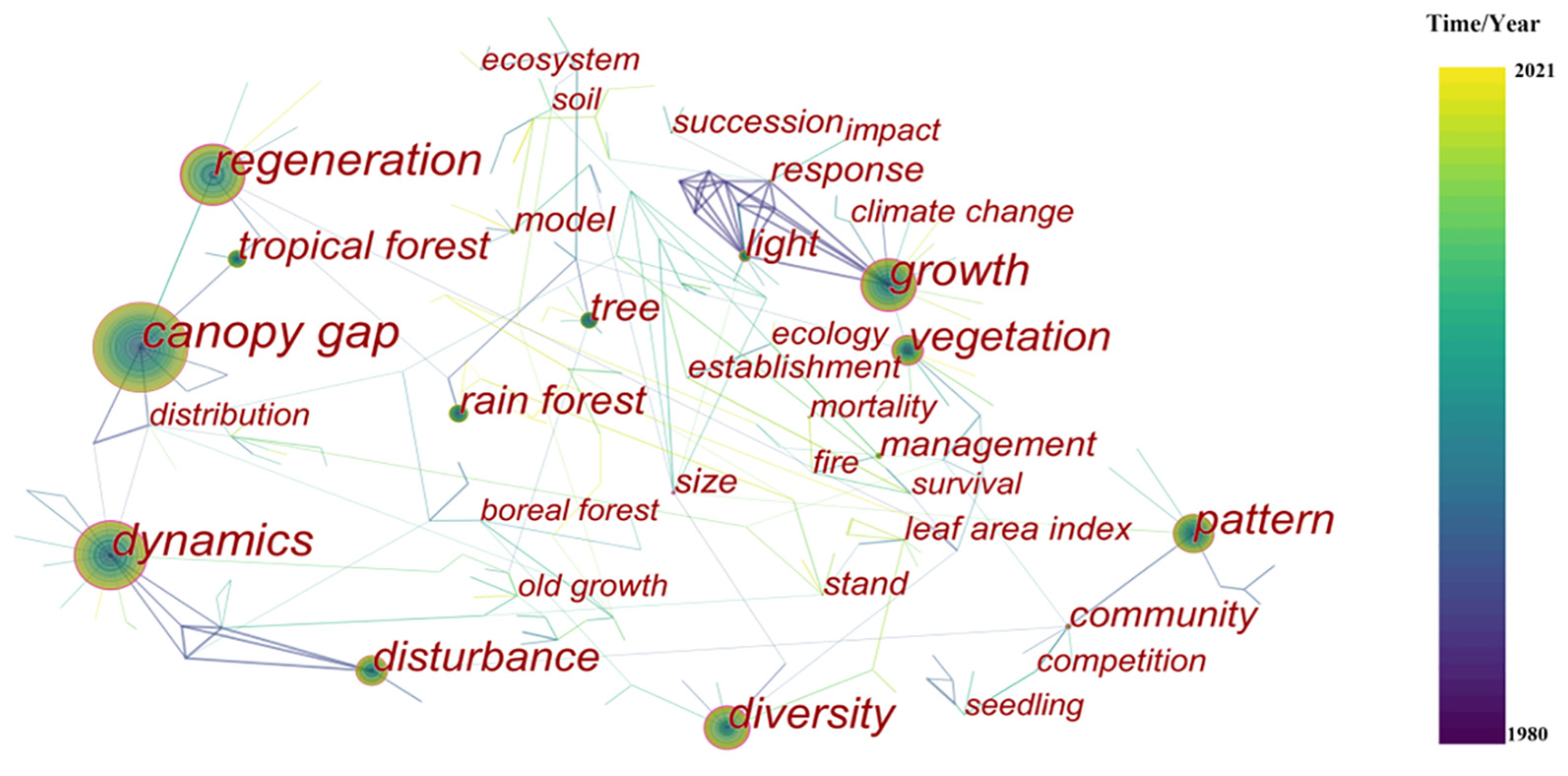 A Bibliometric Analysis of Forest Gap Research during 1980–2021