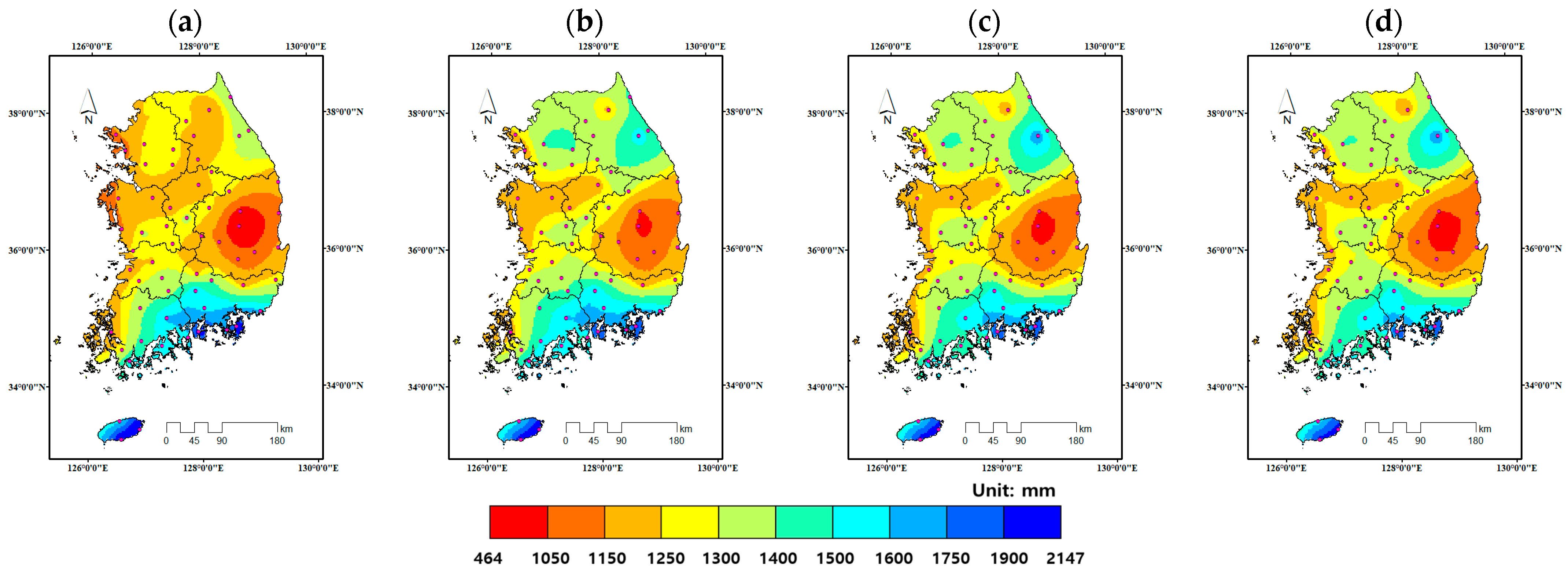 Spatiotemporal Variability Of Regional Rainfall Frequencies In South Korea For Different Periods