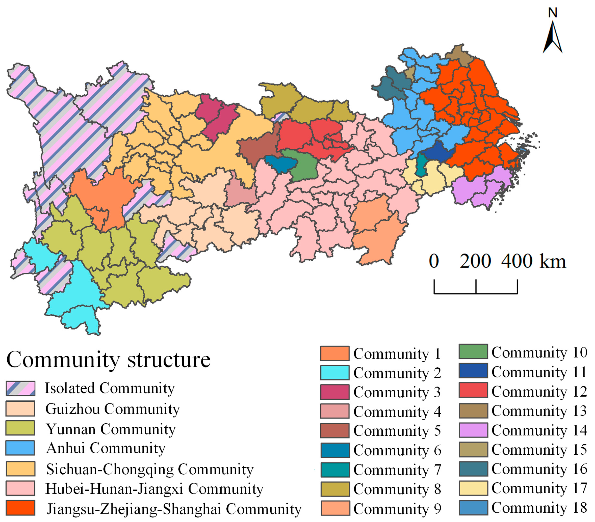 Analysis of a Multiple Traffic Flow Network’s Spatial Organization Pattern Recognition Based on ...