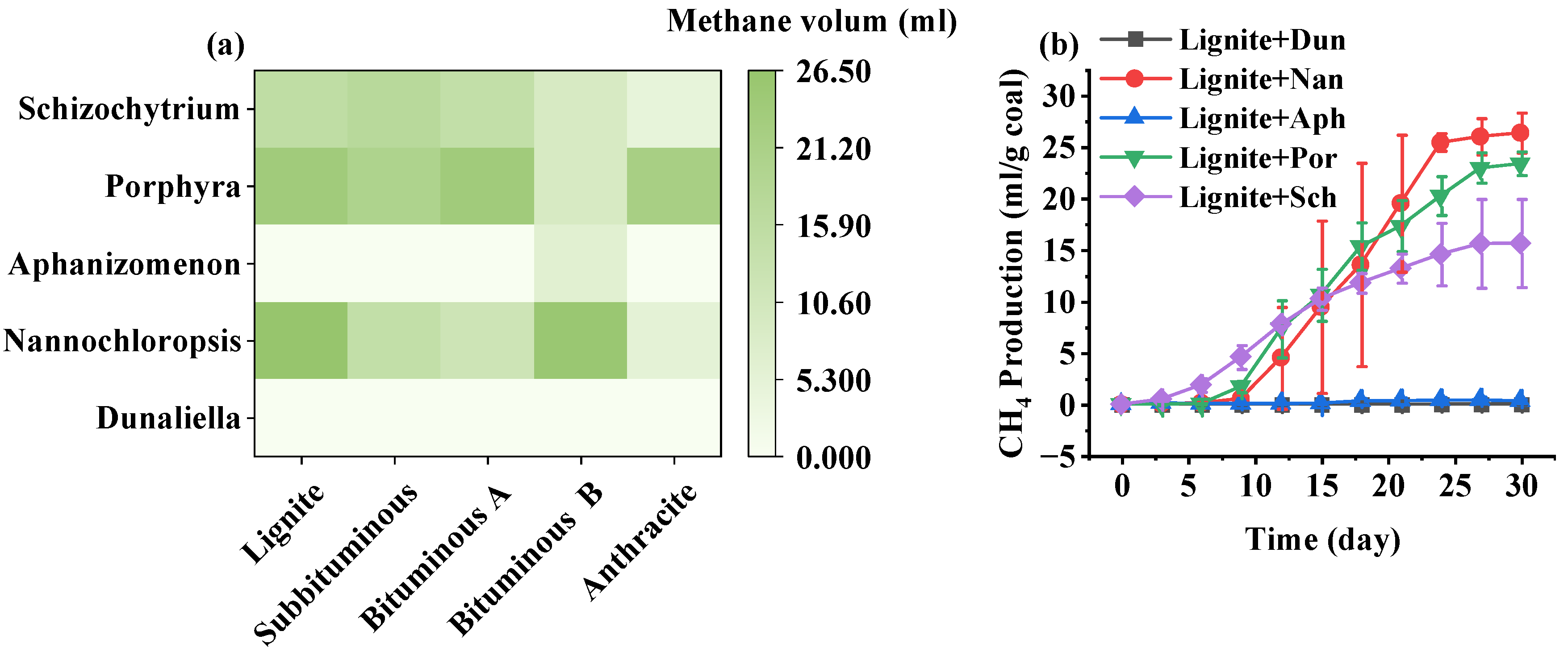 Research on Algae Enhancing Biogenic Methane Production from Coal