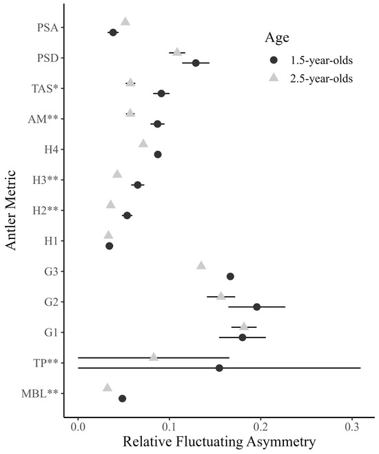 Relative Fluctuating Asymmetry And Predictive Metrics Of Cast Antler