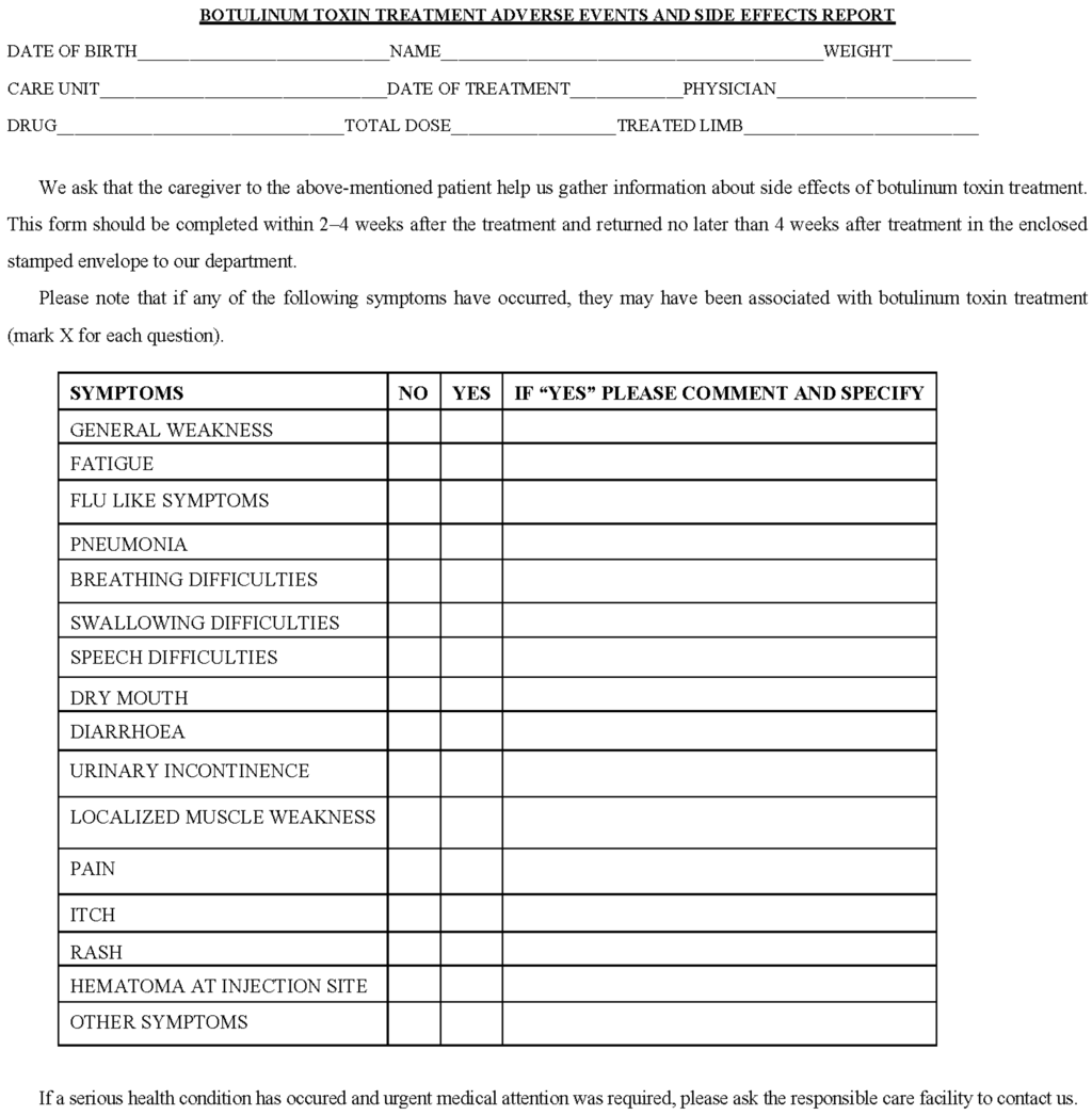 Questionnaire about the Adverse Events and Side Effects Following ...