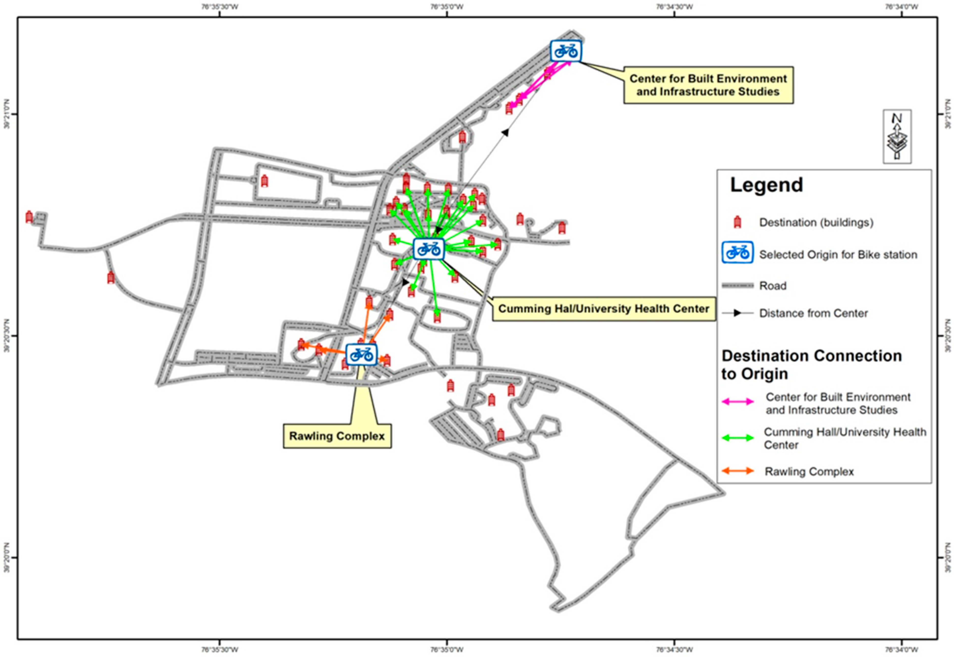 Bike Station Suitability on University Campus Using Origin–Destination ...