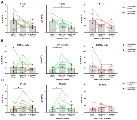 Phenotypic Changes in T and NK Cells Induced by Sputnik V Vaccination