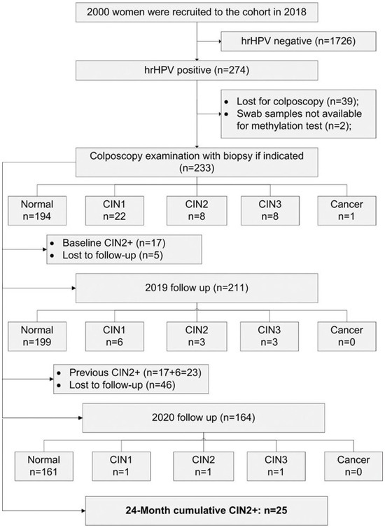 Performance of Human Gene EPB41L3 and HPV 16/18 Viral DNA Methylation ...