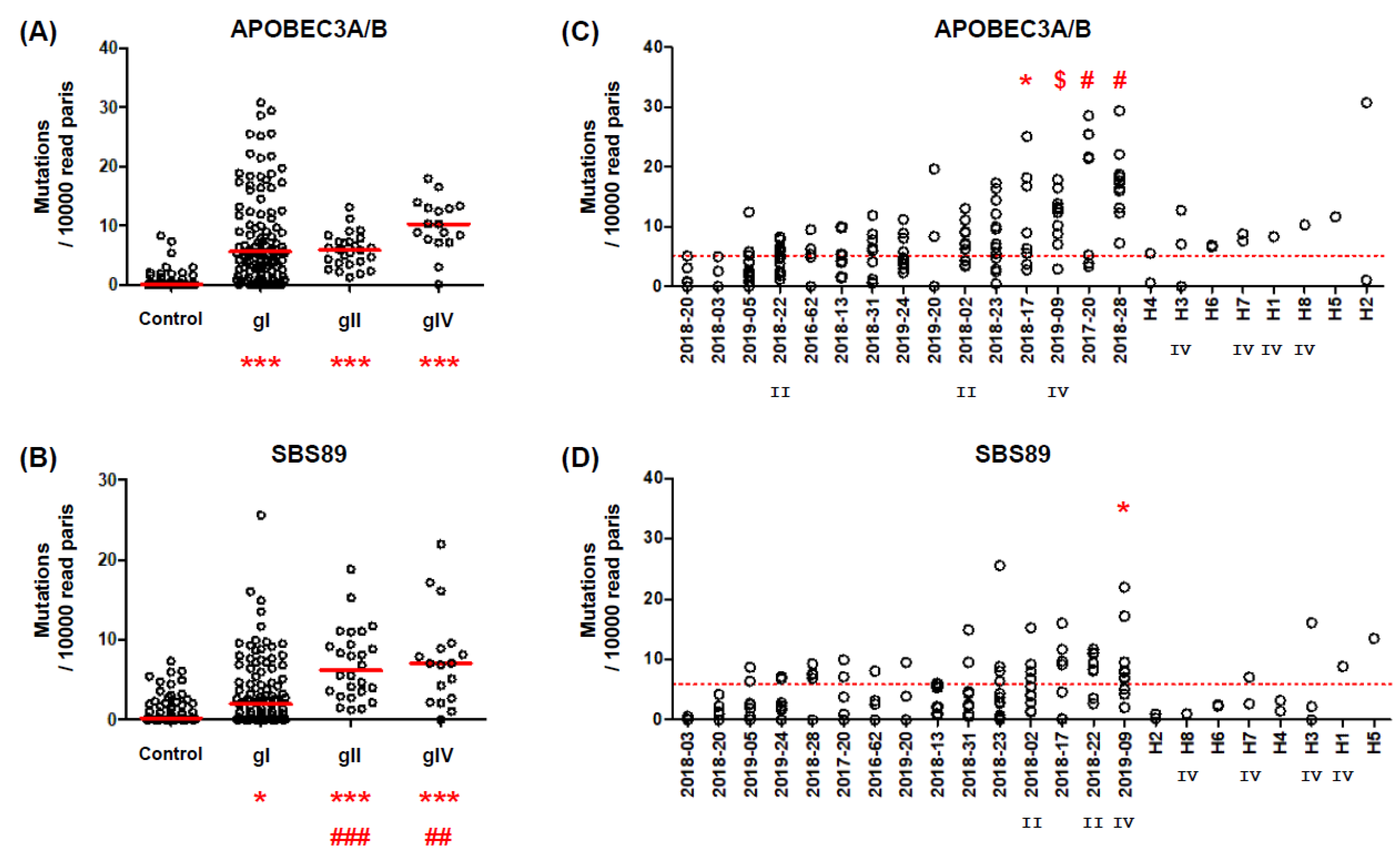 Quantification of APOBEC3 Mutation Rates Affecting the VP1 Gene of BK ...