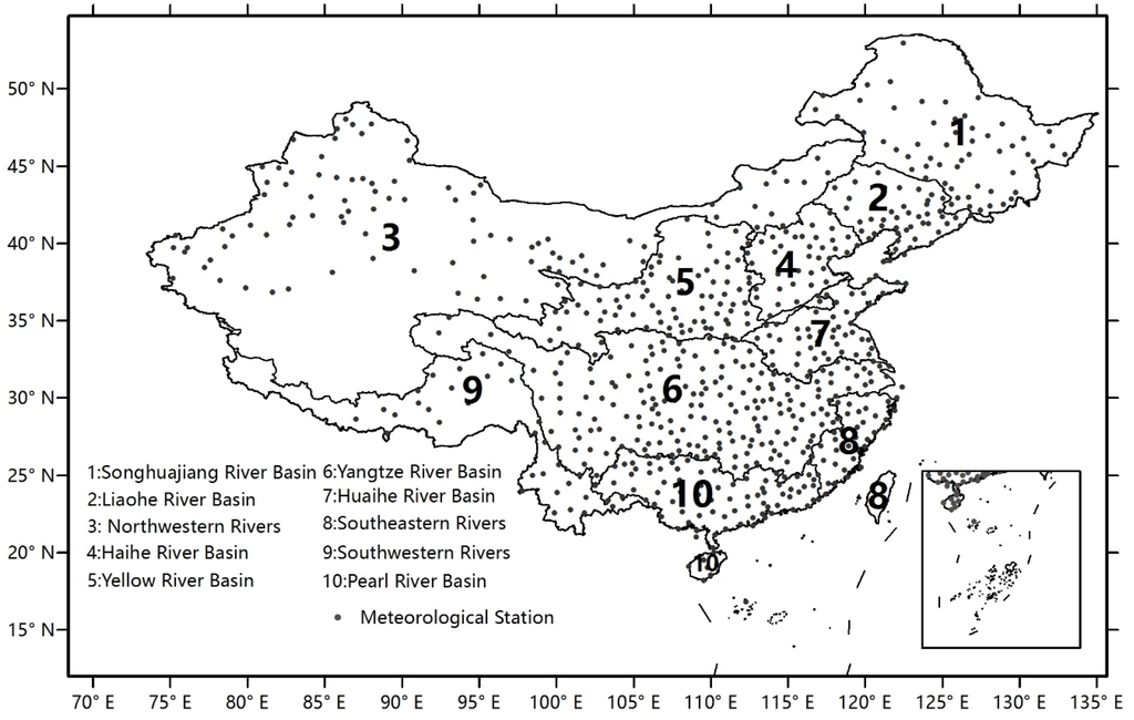 Daily Precipitation Changes over Large River Basins in China, 1960–2013