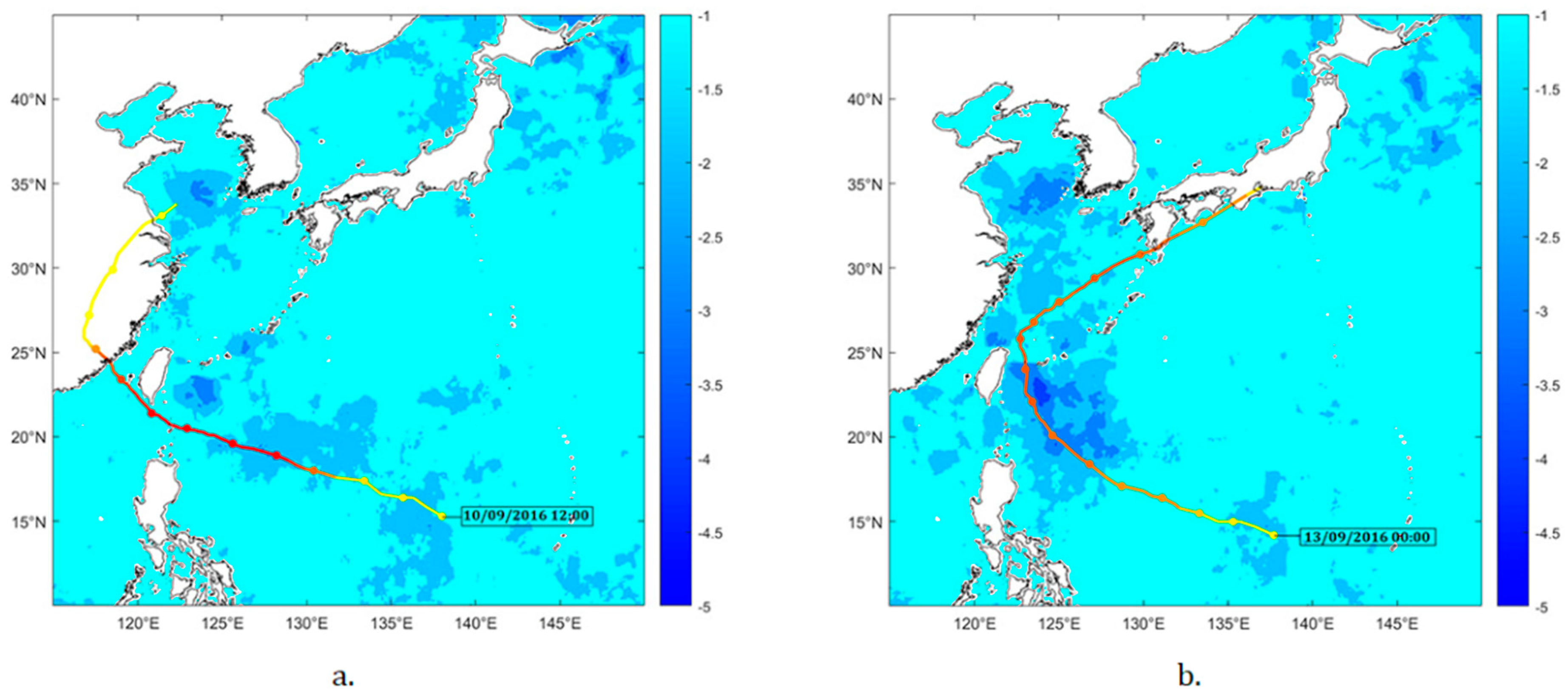 Impact of Major Typhoons in 2016 on Sea Surface Features in the ...