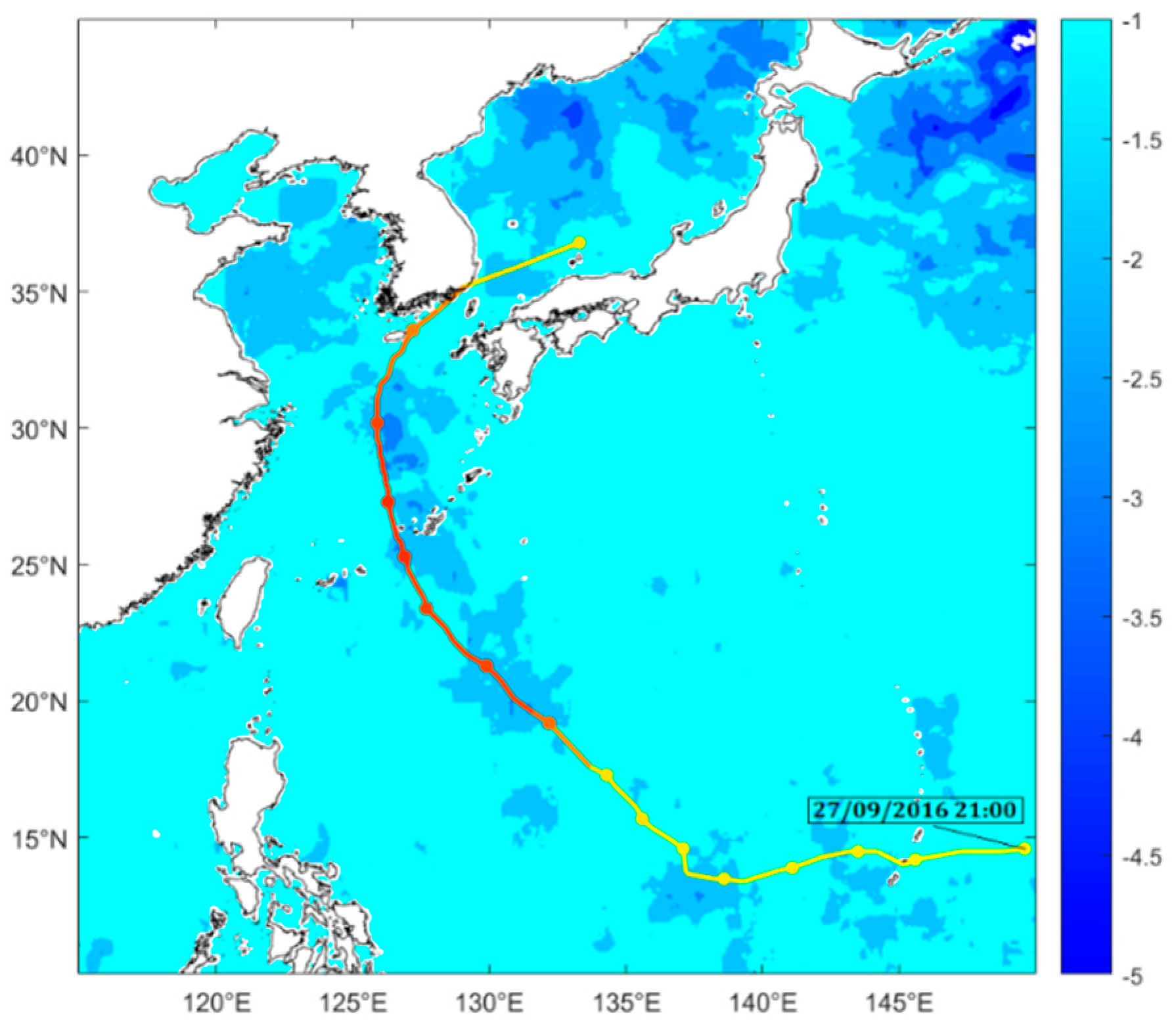 Impact of Major Typhoons in 2016 on Sea Surface Features in the ...