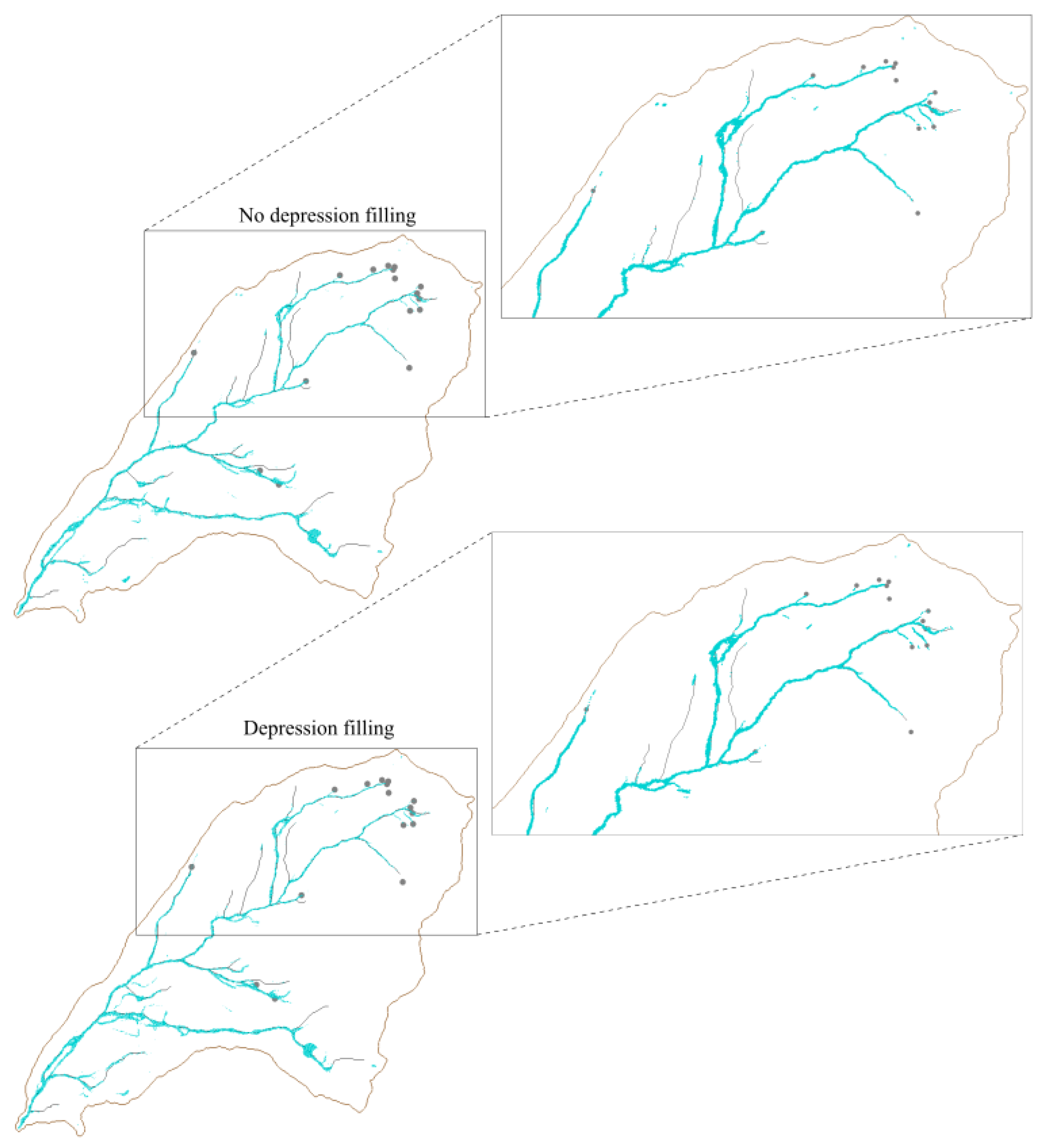 Water | Free Full-Text | Effects of DEM Depression Filling on River ...