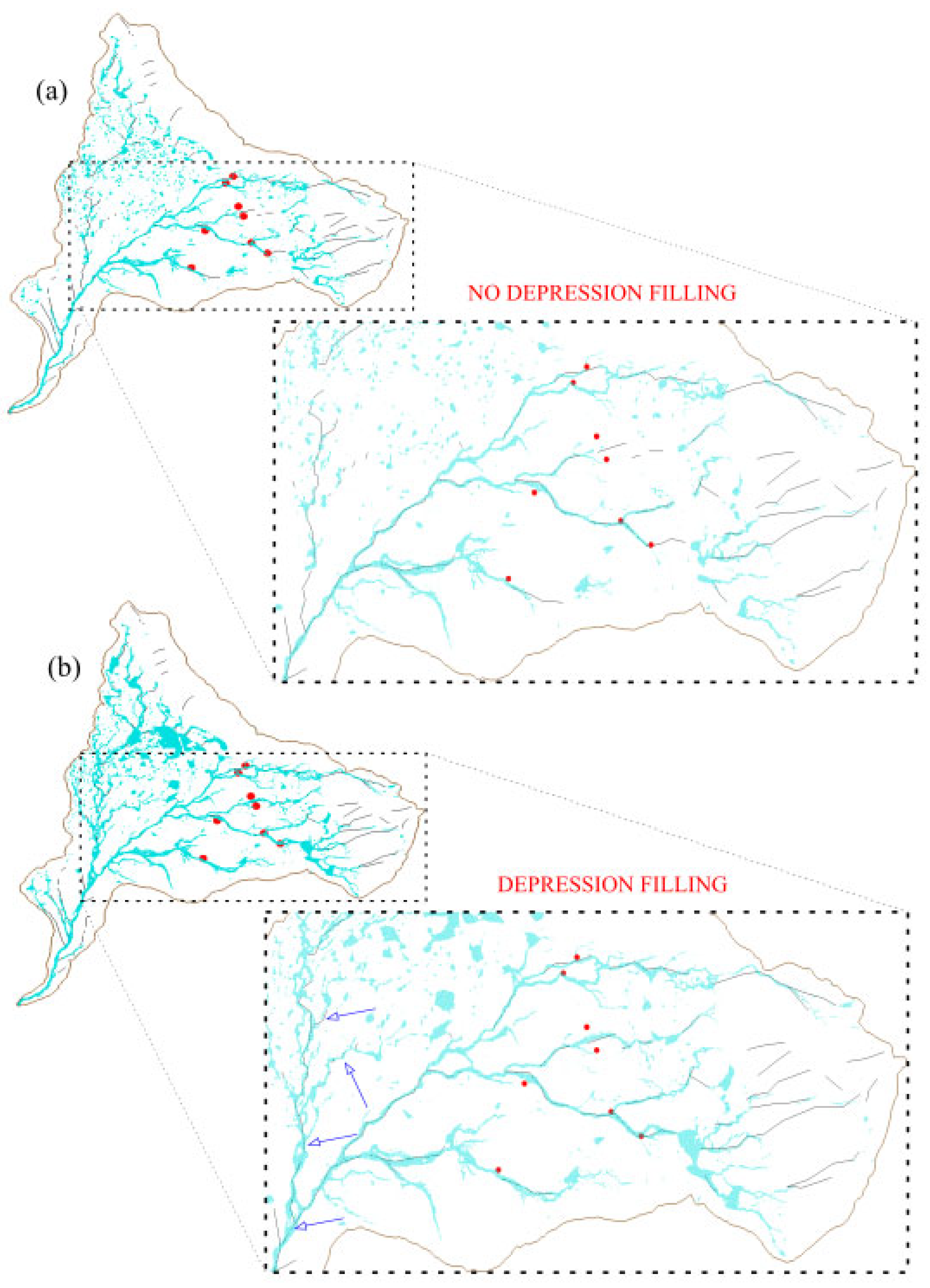 Water | Free Full-Text | Effects of DEM Depression Filling on River ...