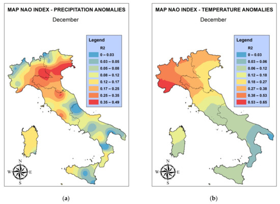 Spatial Effects of NAO on Temperature and Precipitation Anomalies in Italy